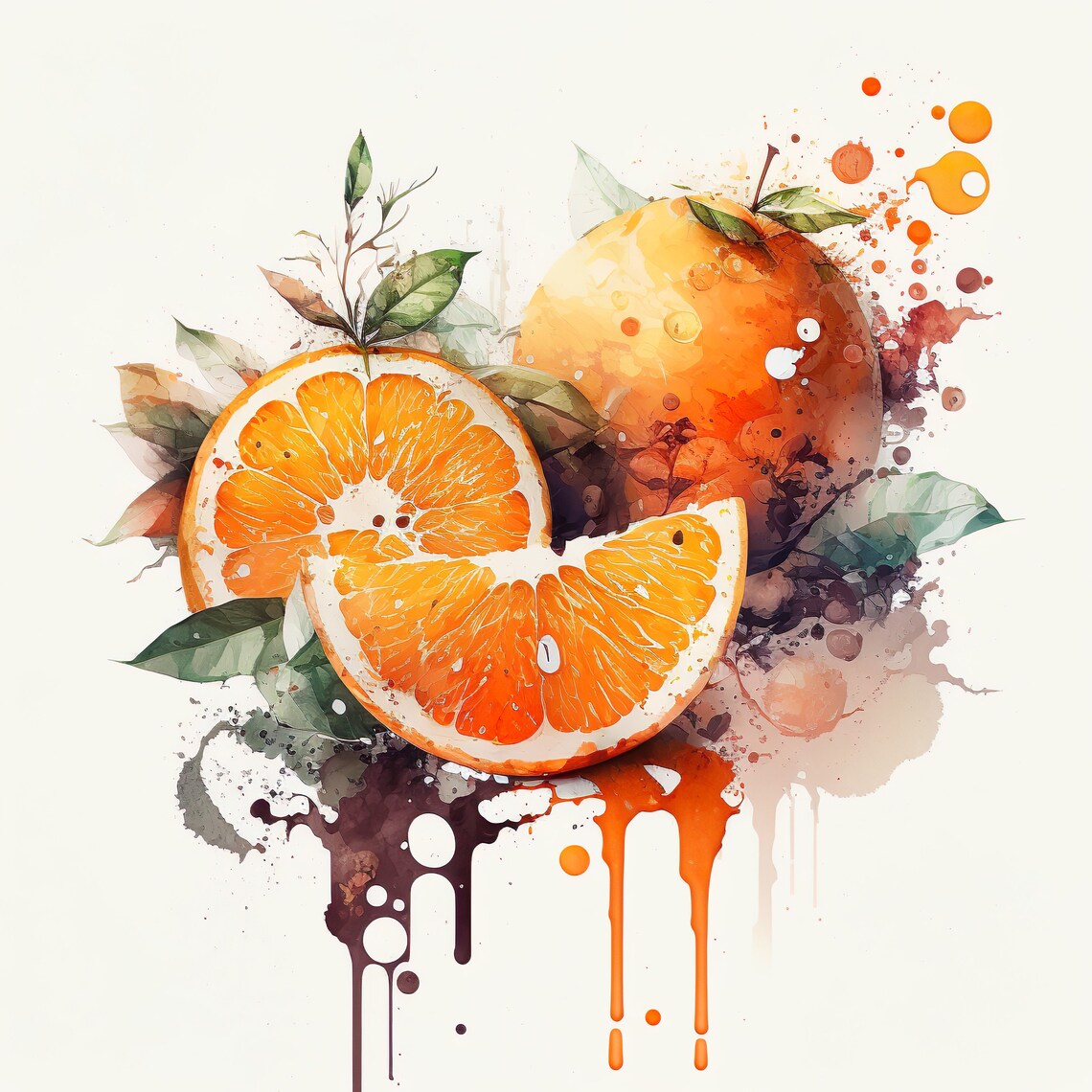 Orange Fruit Watercolor [DIGITAL PRINT] - Etsy