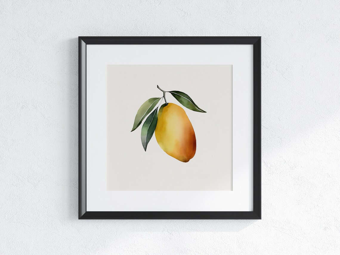 Mango Print | Watercolor | Minimalist | Digital Download | Digital Art ...