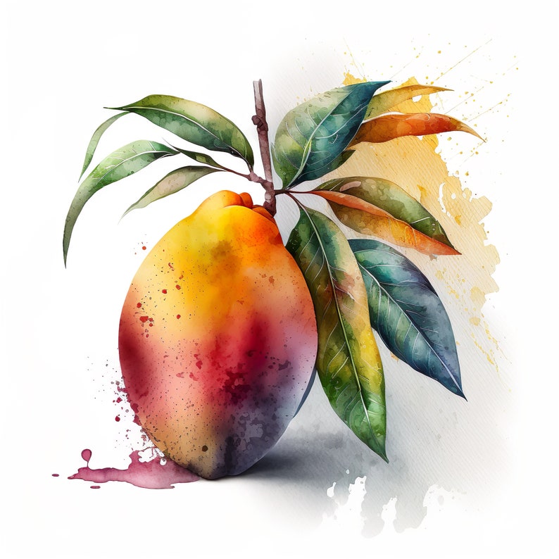 Mango Print | Watercolor | Digital Download | Digital Art | Fruit Art ...