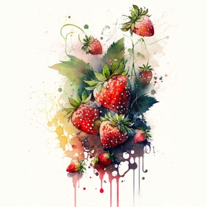 Strawberry Watercolor DIGITAL PRINT - Etsy