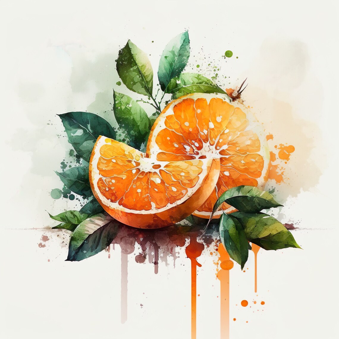 Orange Fruit Watercolor DIGITAL PRINT - Etsy