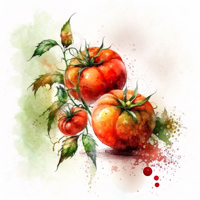 Tomato Watercolor [DIGITAL PRINT] - Etsy