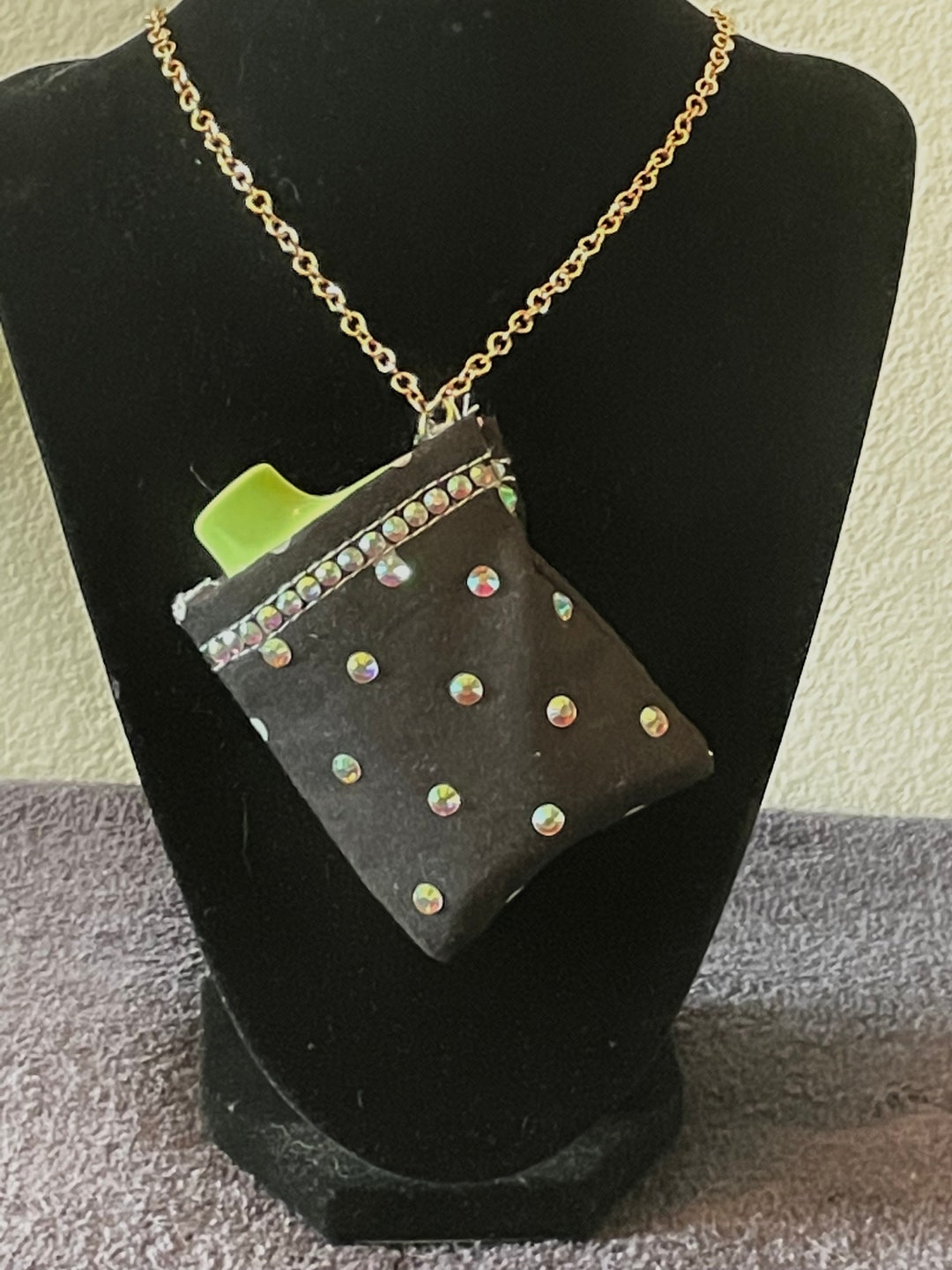 Bedazzled Black Vape Holder & Rose Gold Chain - Etsy