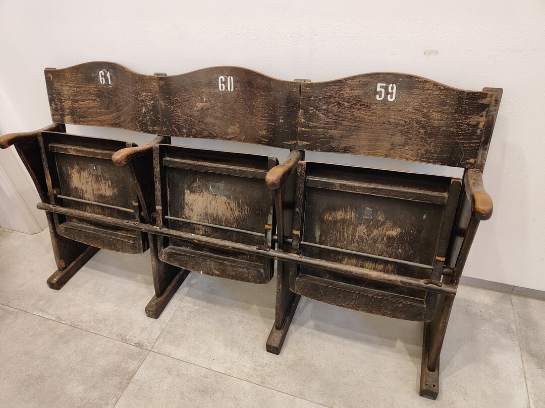 Theater Bench/cinema Armchair/antique Theater Seats/entryway Bench ...