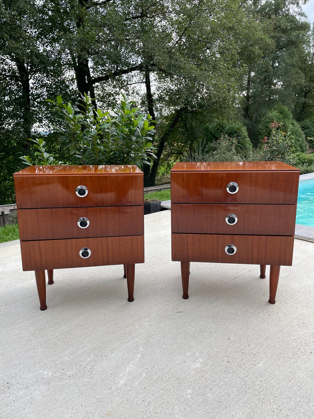Set of 2 Bedside Tables / Vintage Night Table / 70s / Mid-century/retro ...