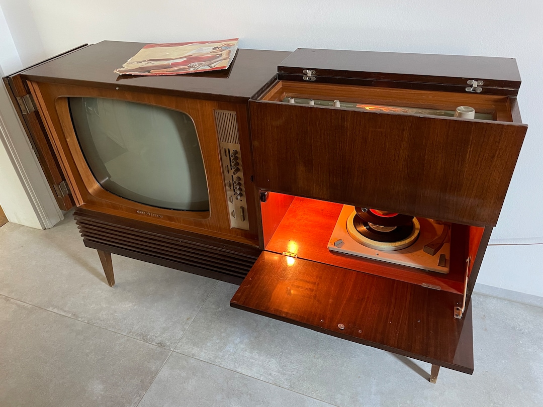 Vintage Schaub-lorenz Radio TV and Record Player Cabinet / Vintage HI FI / Stereo / Electronics ...
