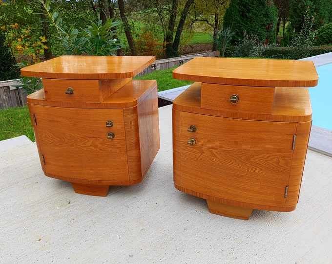 Vintage Yugoslavian Nightstand Table/set of 2/art Deco/retro Modern ...