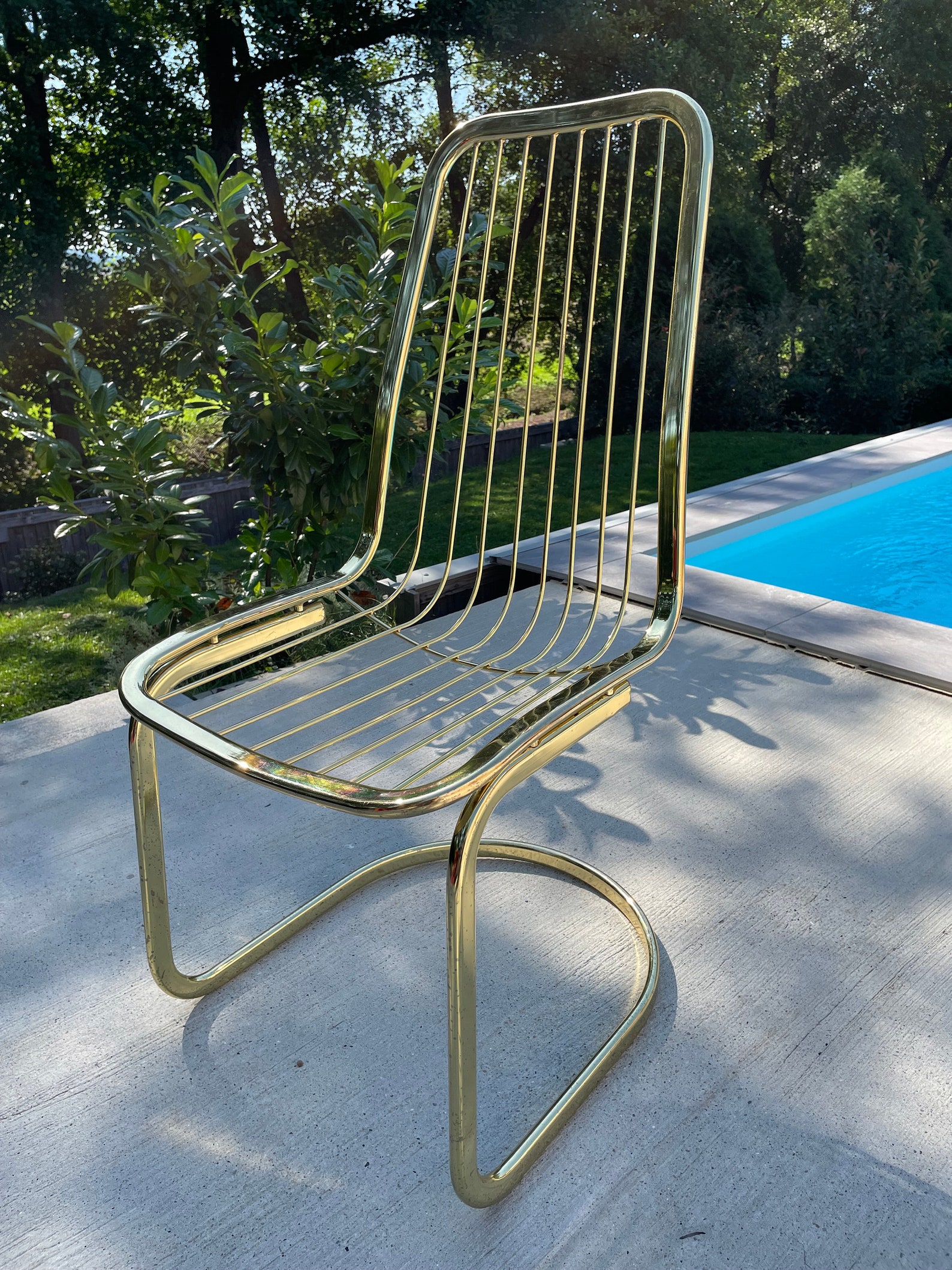 Vintage MCM Golden Chrome Plated Dining Chair/ Gastone Rinaldi /1 Chair ...