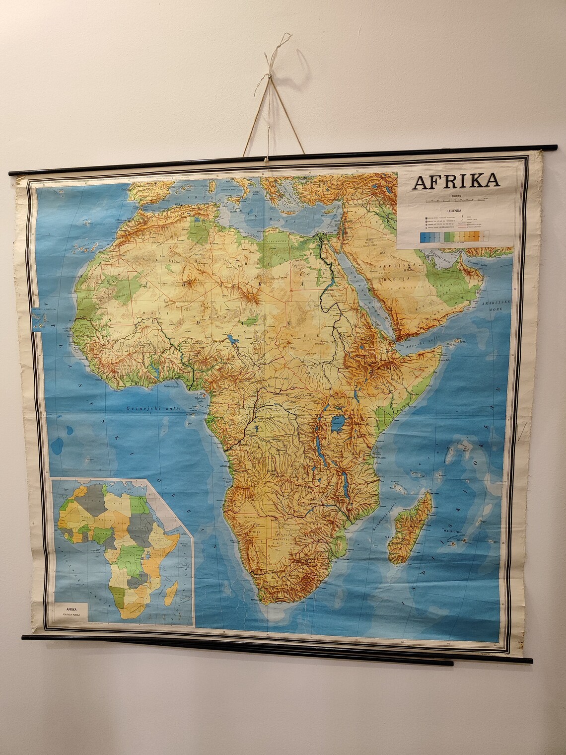 Map of Africa/old School Poster/school Supplies/learning Accessory ...