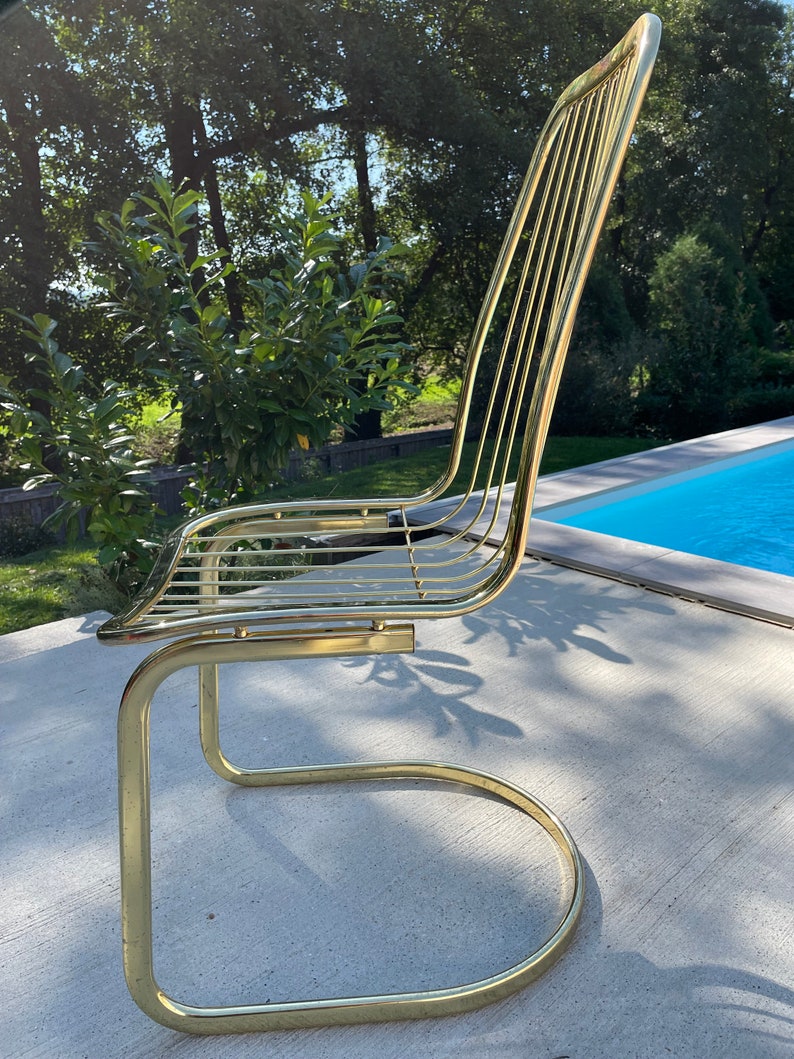 Vintage MCM Golden Chrome Plated Dining Chair/ Gastone Rinaldi /1 Chair ...