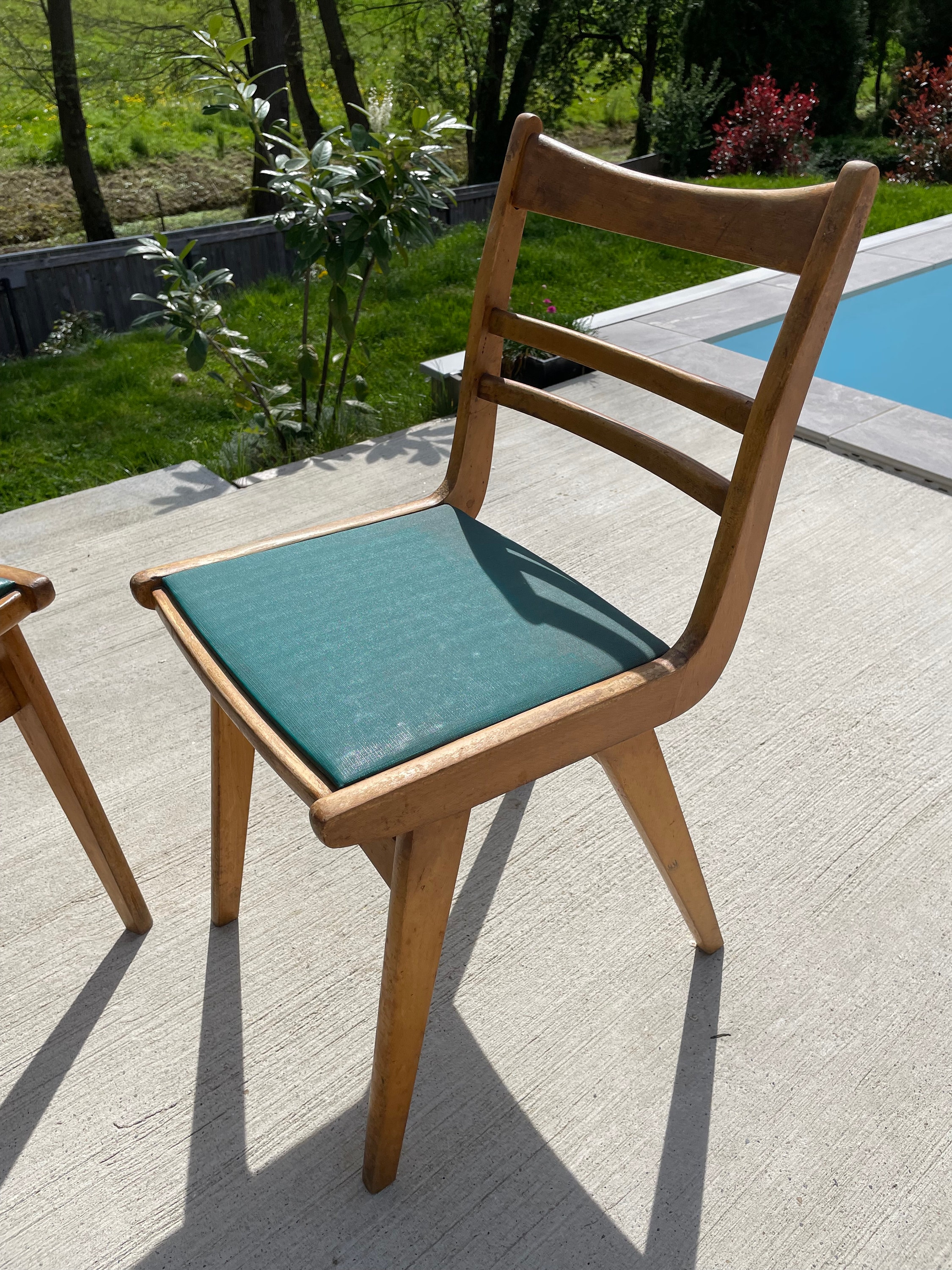 1 of 2 Vintage Wooden Chair / Old Chair / Dining Chair / Space Age ...