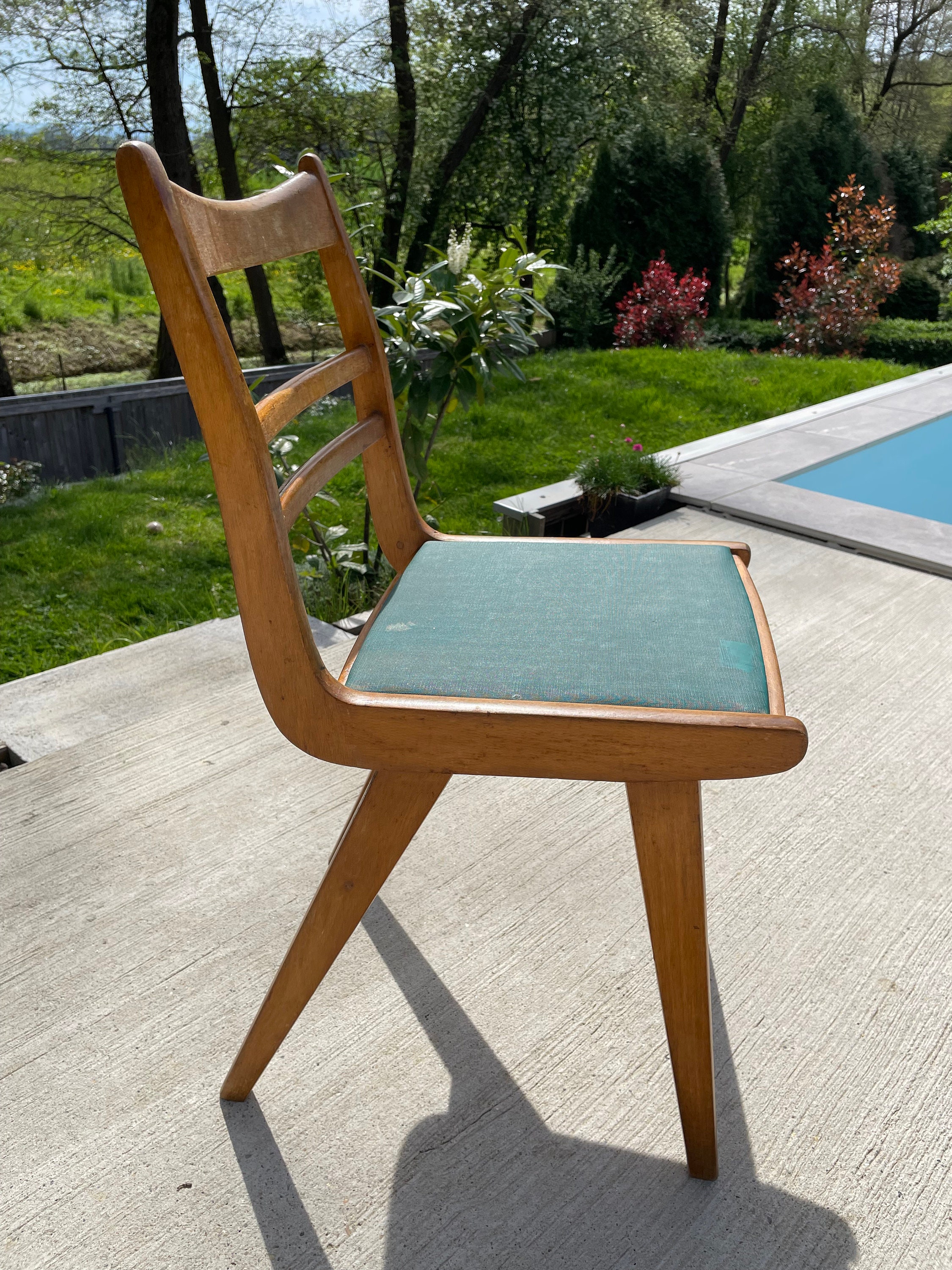 1 of 2 Vintage Wooden Chair / Old Chair / Dining Chair / Space Age ...