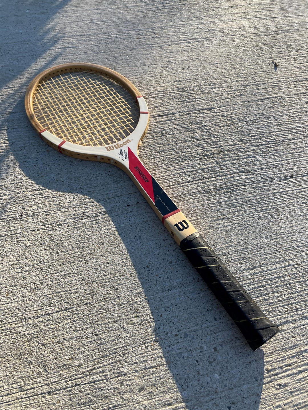 Vintage Wilson Timmy Conors Wood Tennis Racket/vintage Used Wooden ...