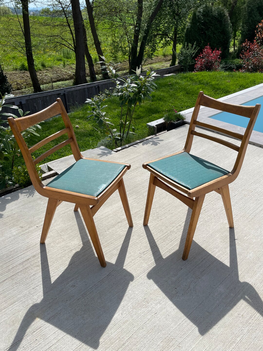 1 of 2 Vintage Wooden Chair / Old Chair / Dining Chair / Space Age ...