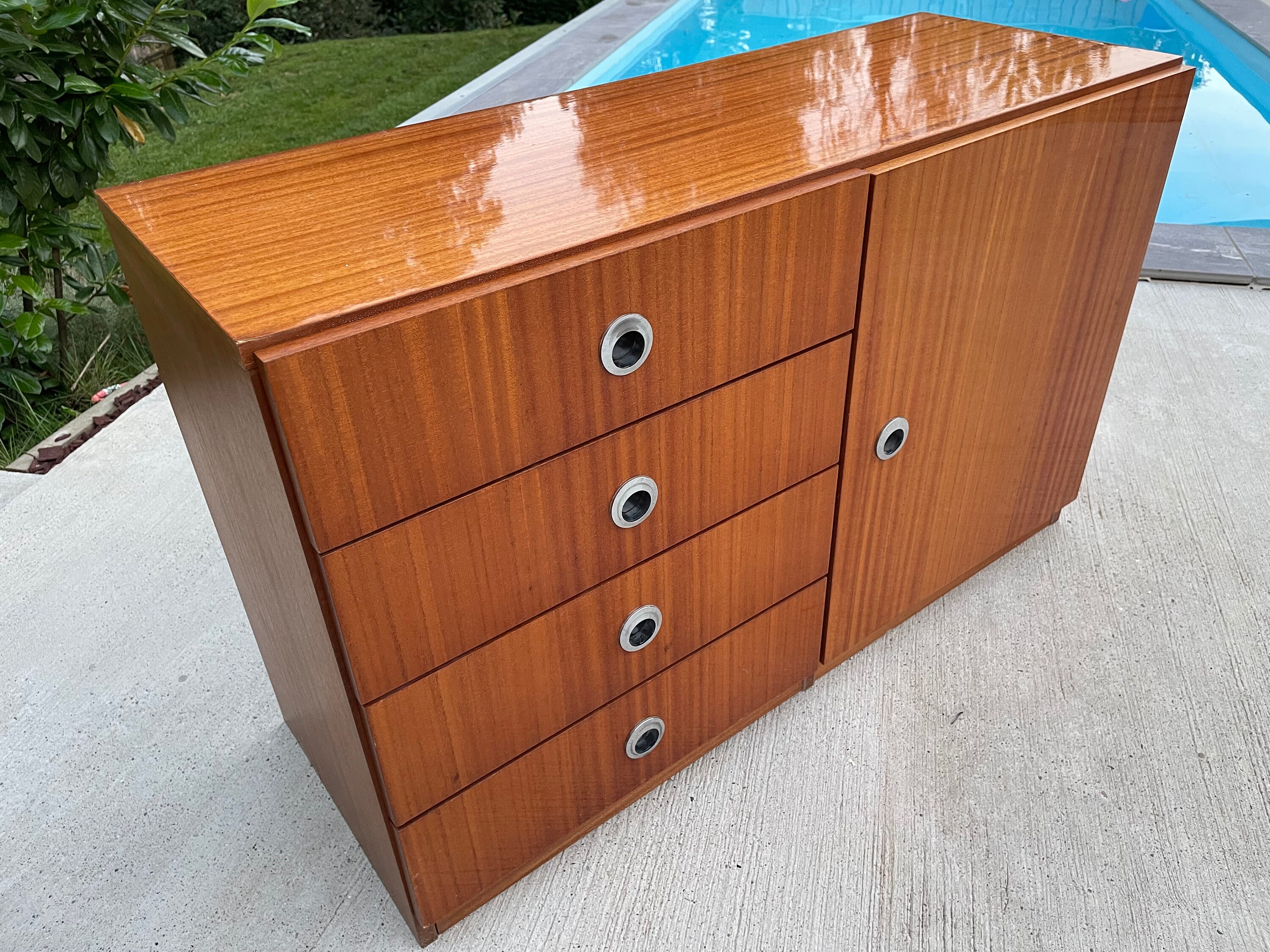 Mid-century Console Table/70's Polished Furniture/vintage Yugoslavian ...