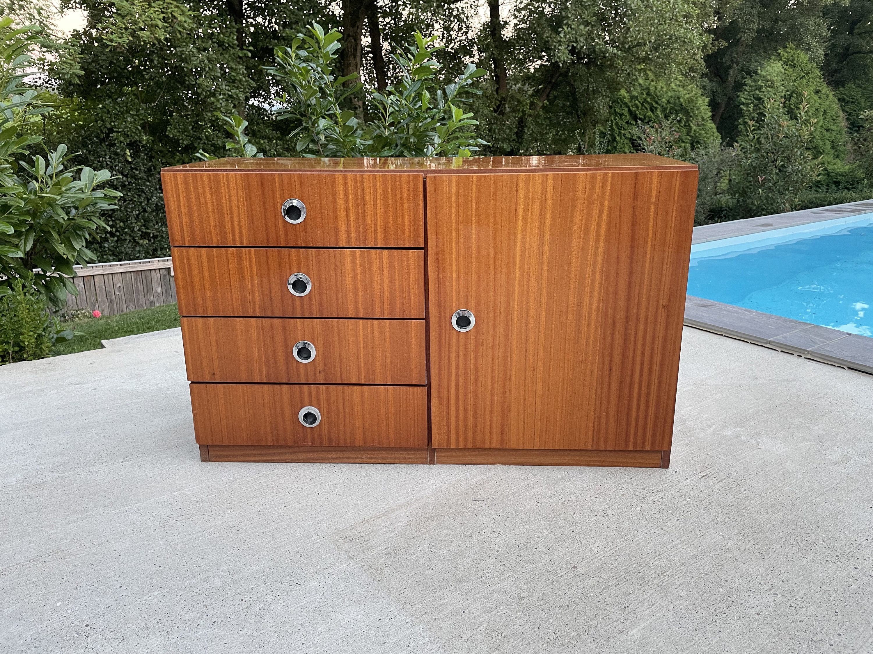 Mid-century Console Table/70's Polished Furniture/vintage Yugoslavian ...