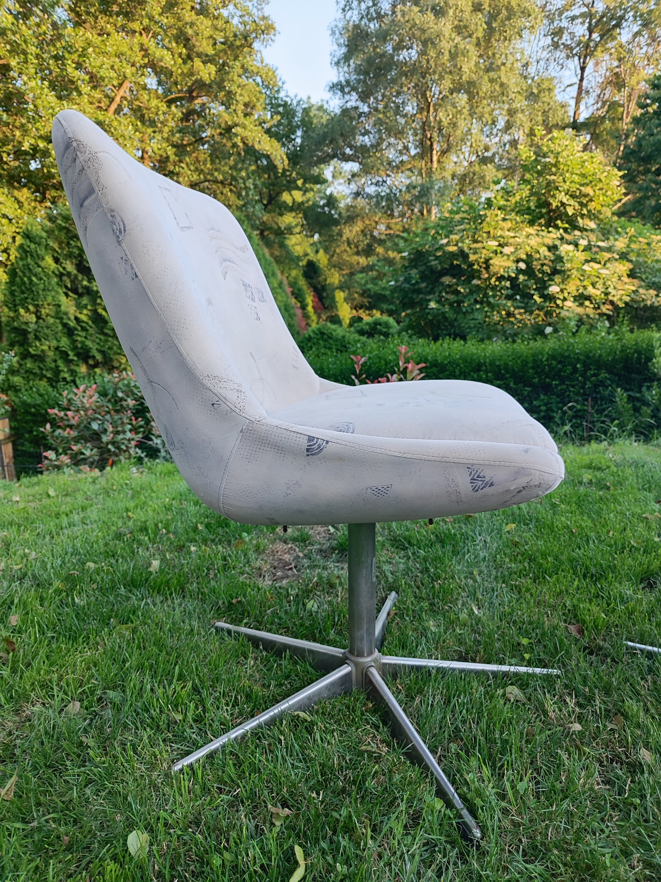 1 of 2 Retro Pattern Swivel Office Chair / Made in Yugoslavia - Etsy