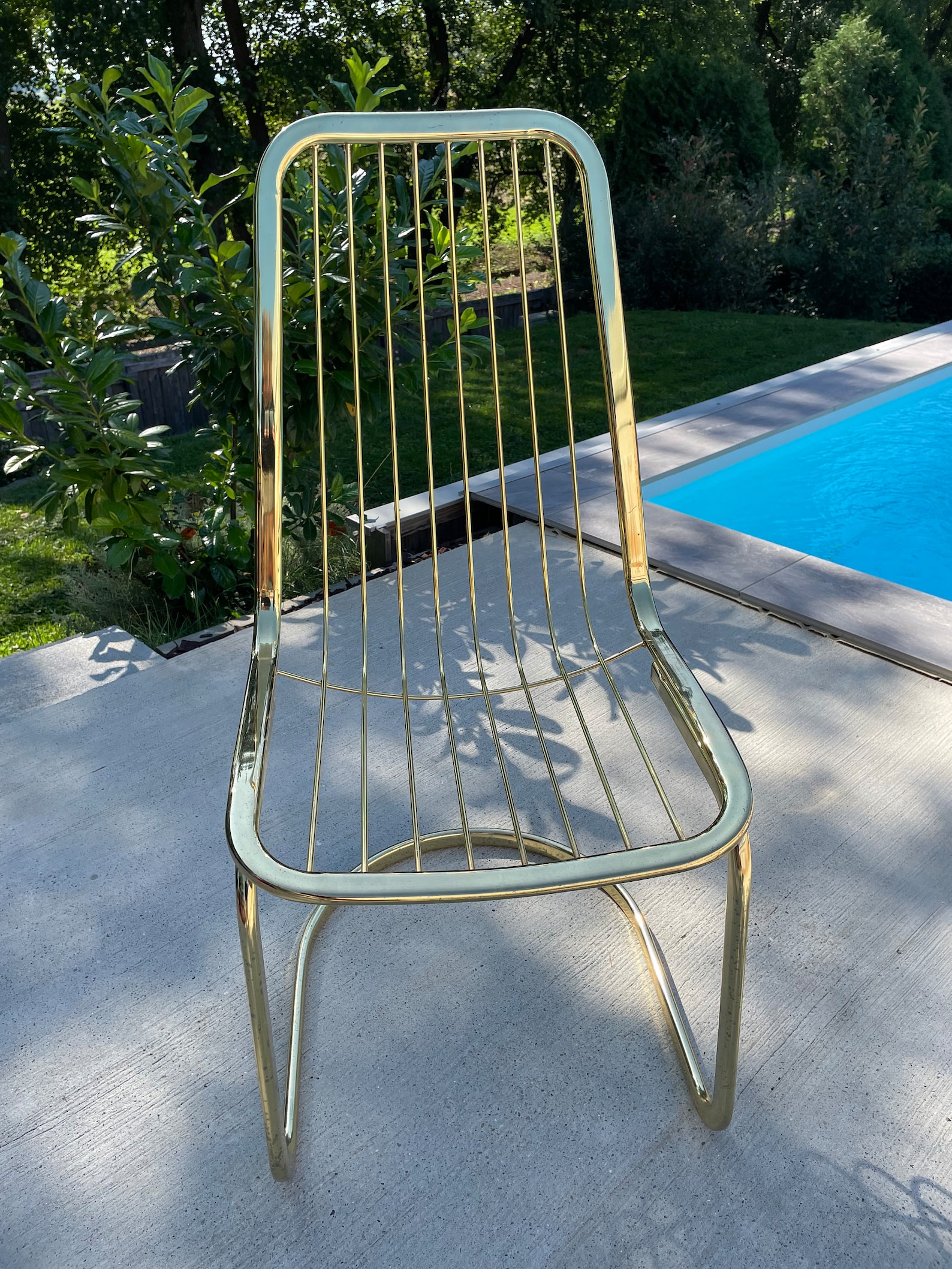 Vintage MCM Golden Chrome Plated Dining Chair/ Gastone Rinaldi /1 Chair ...