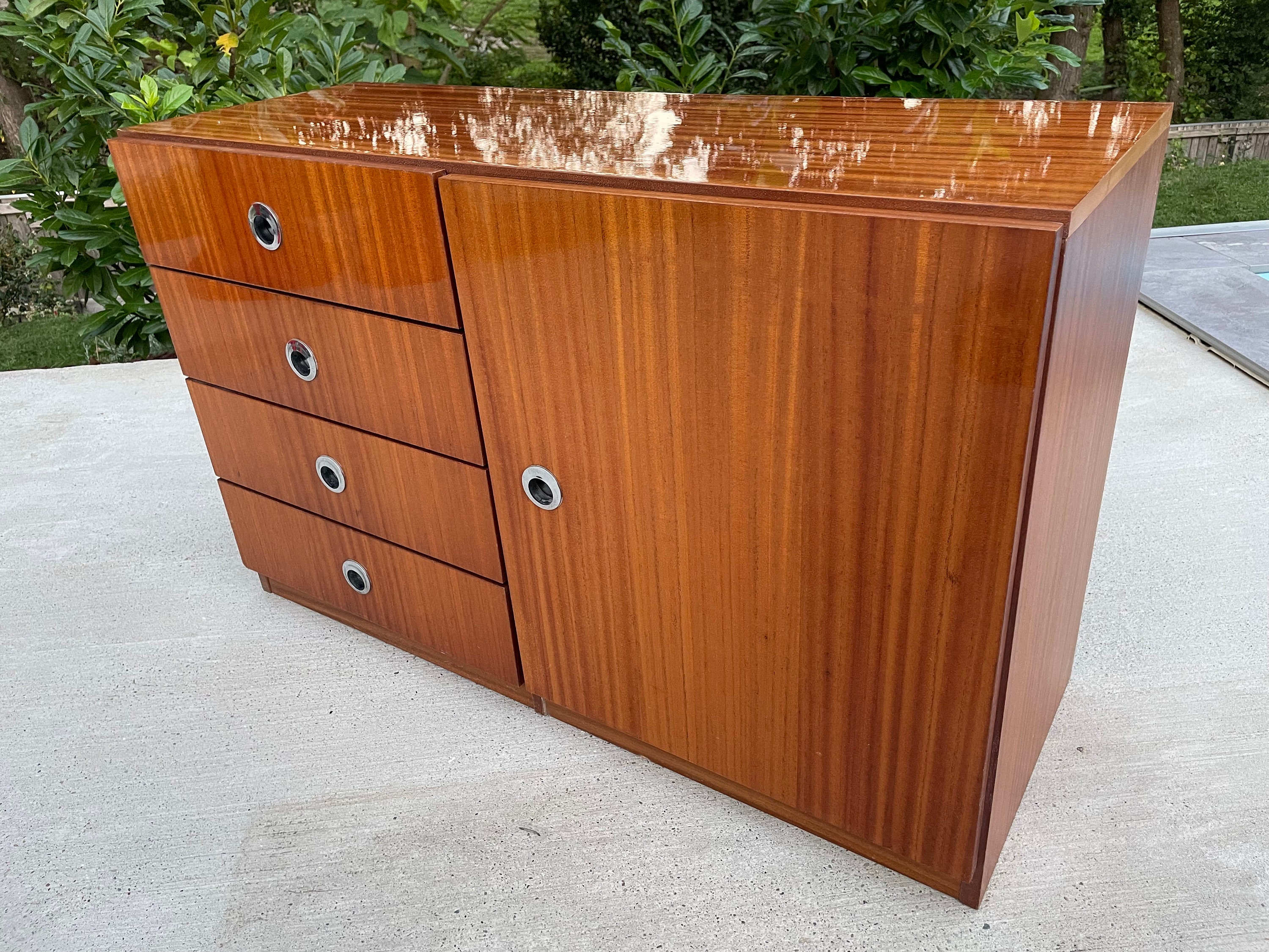 Mid-century Console Table/70's Polished Furniture/vintage Yugoslavian ...