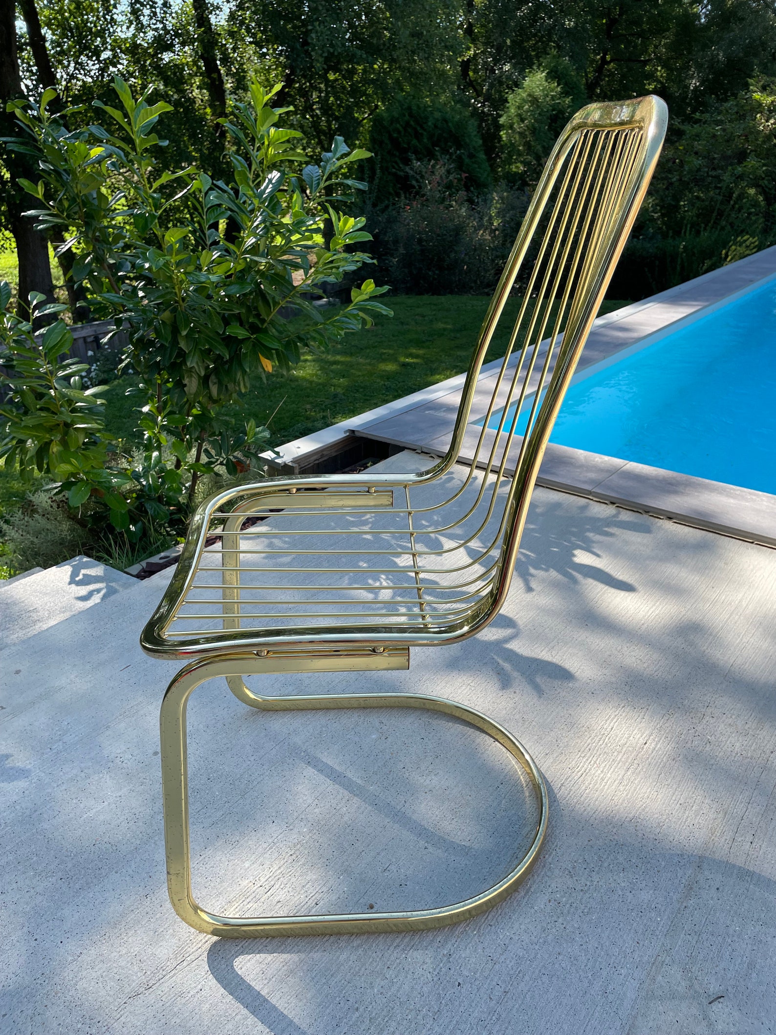 Vintage MCM Golden Chrome Plated Dining Chair/ Gastone Rinaldi /1 Chair ...