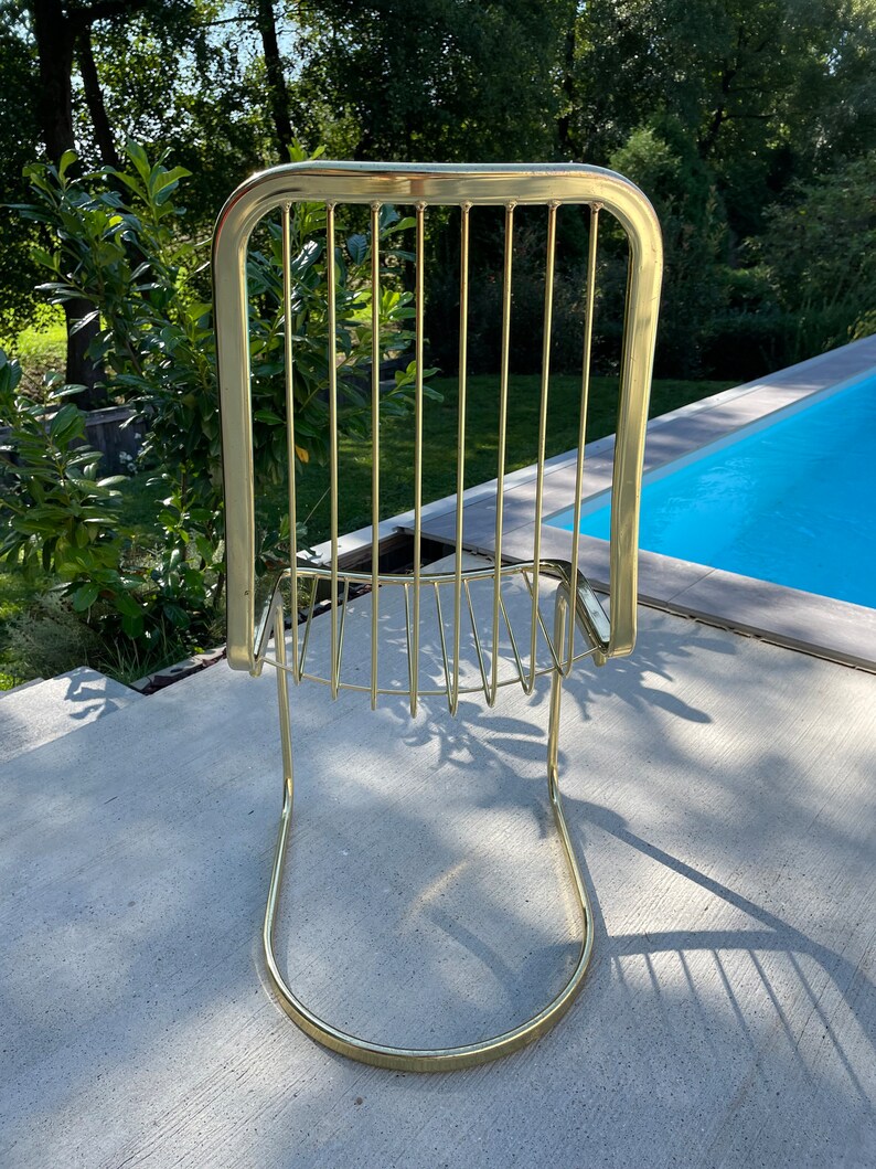Vintage MCM Golden Chrome Plated Dining Chair/ Gastone Rinaldi /1 Chair ...
