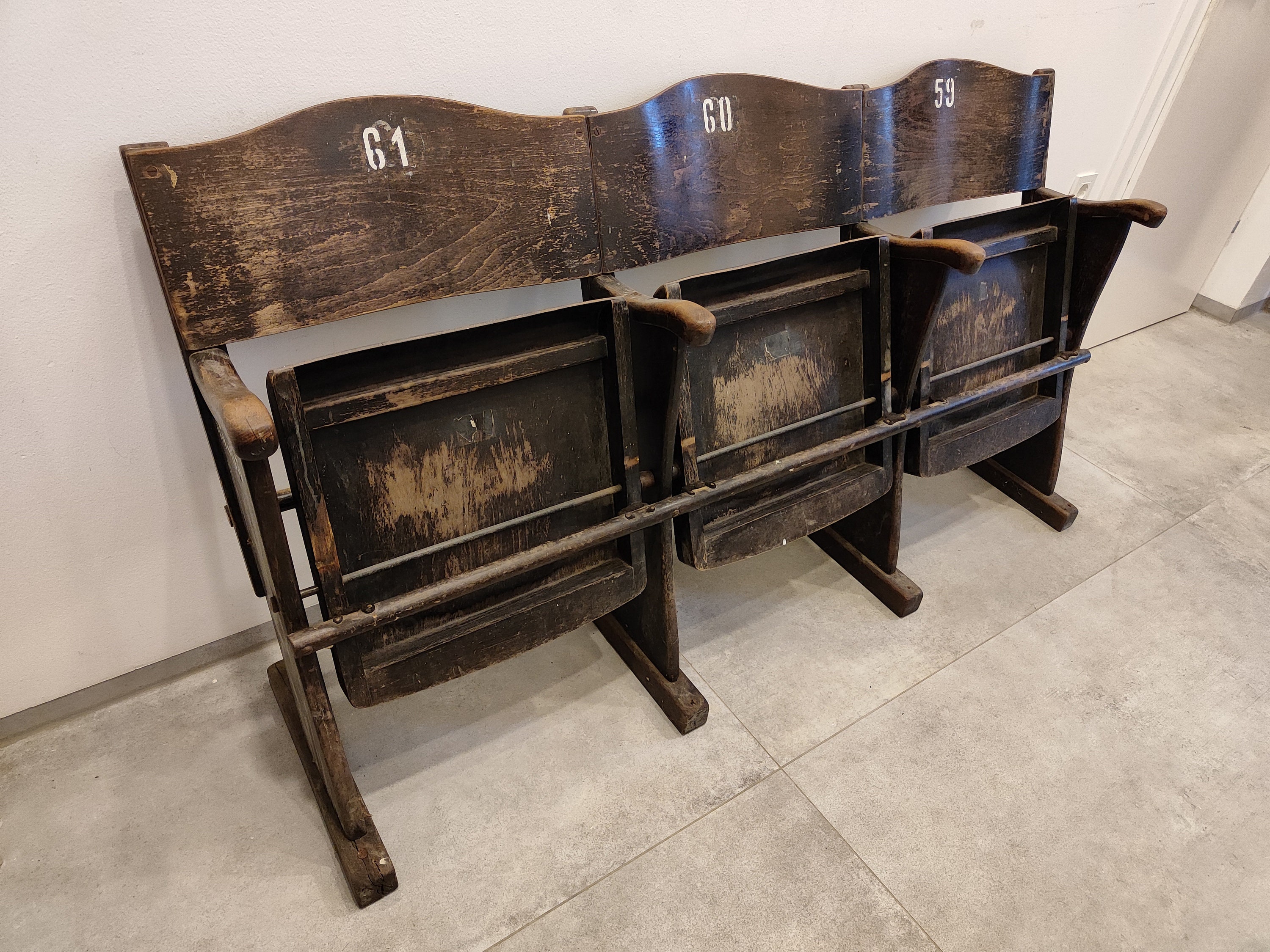 Theater Bench/cinema Armchair/antique Theater Seats/entryway Bench ...