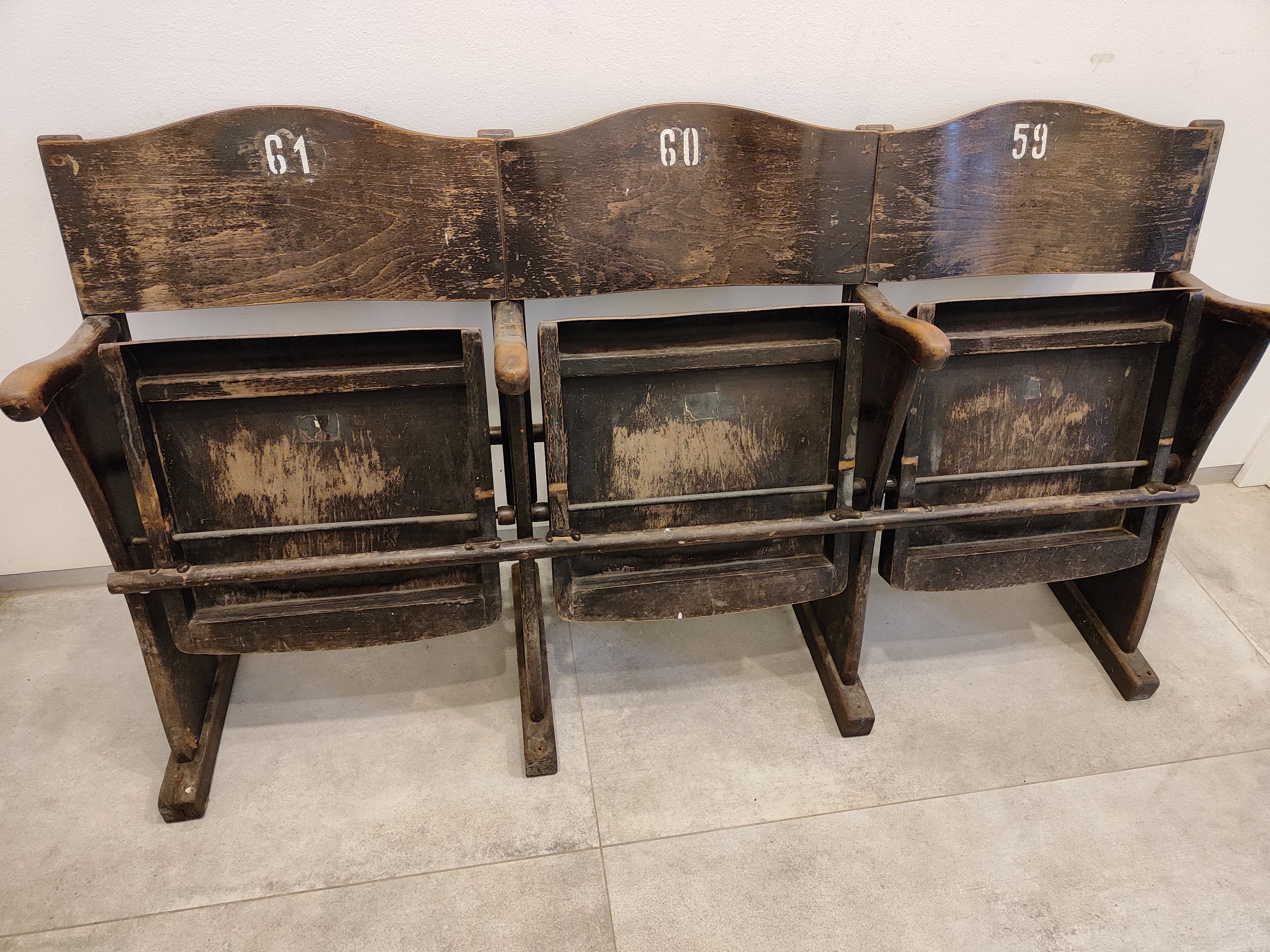 Theater Bench/cinema Armchair/antique Theater Seats/entryway Bench ...
