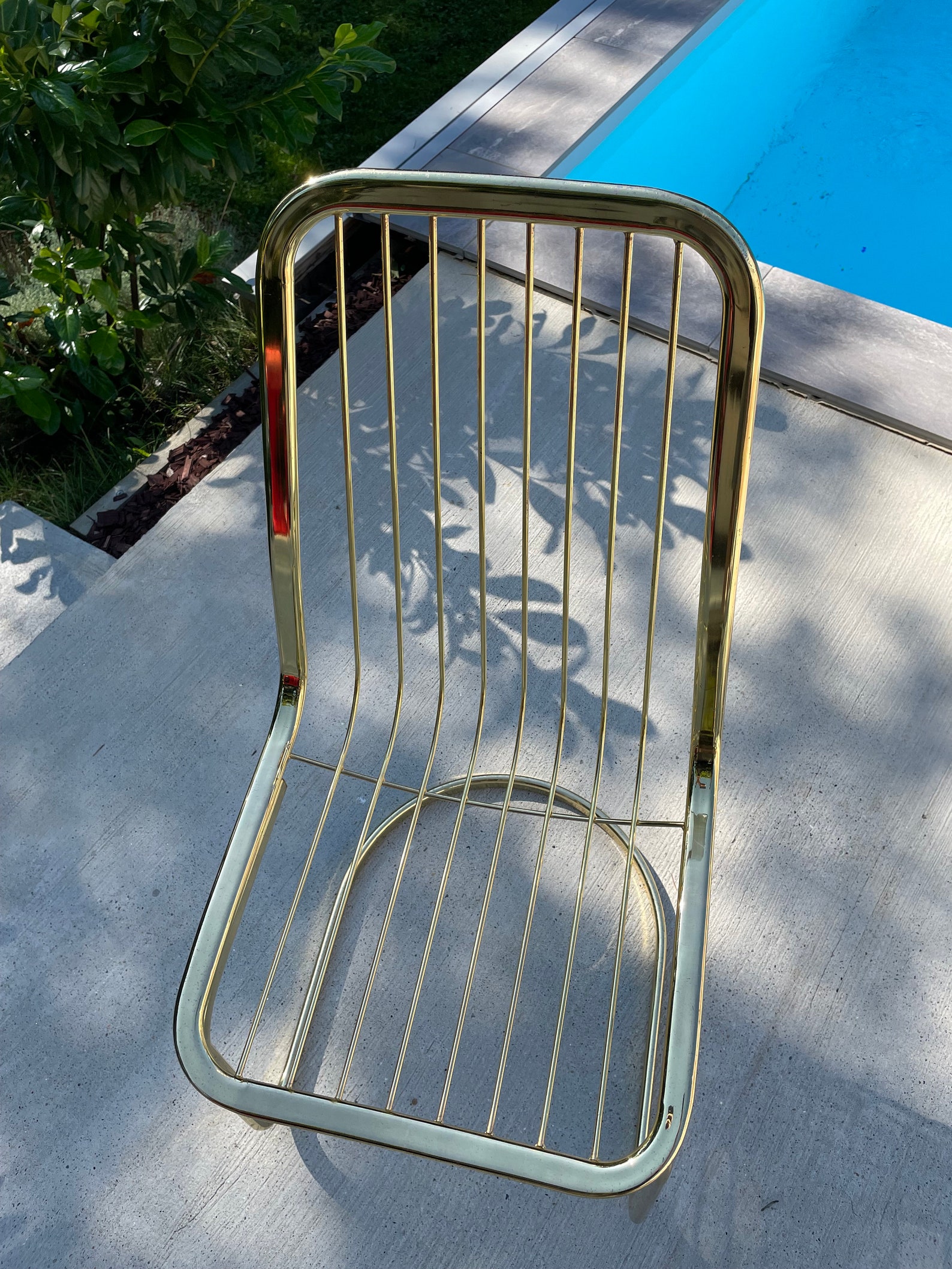 Vintage MCM Golden Chrome Plated Dining Chair/ Gastone Rinaldi /1 Chair ...