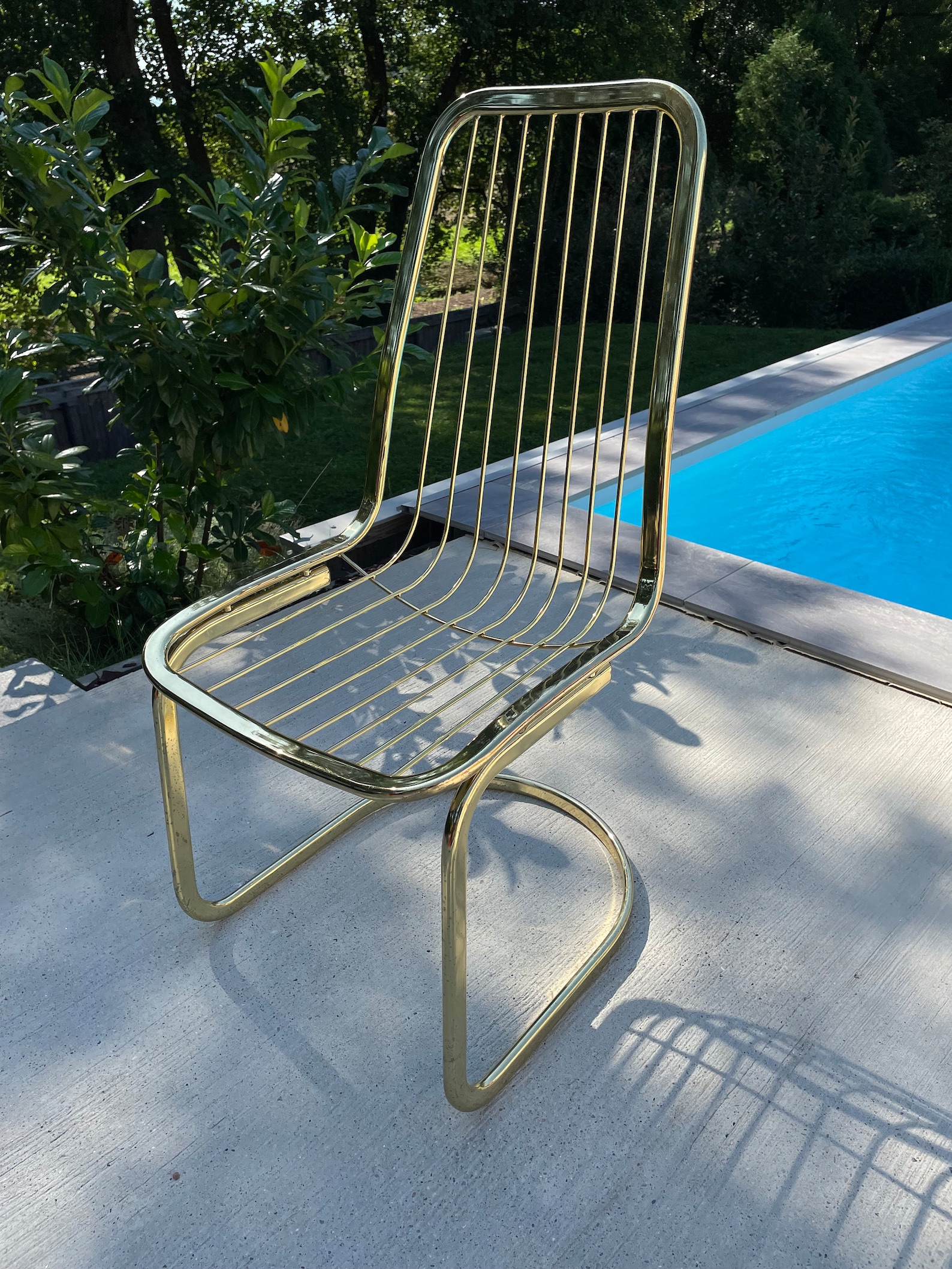 Vintage MCM Golden Chrome Plated Dining Chair/ Gastone Rinaldi /1 Chair ...