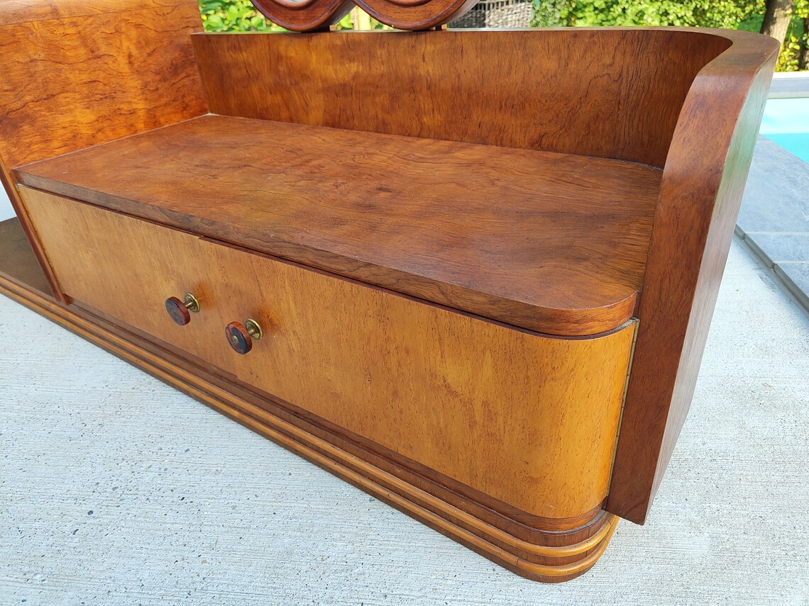 Art Deco Sideboard With Mirror/retro Side Table/vintage Console Cabinet ...