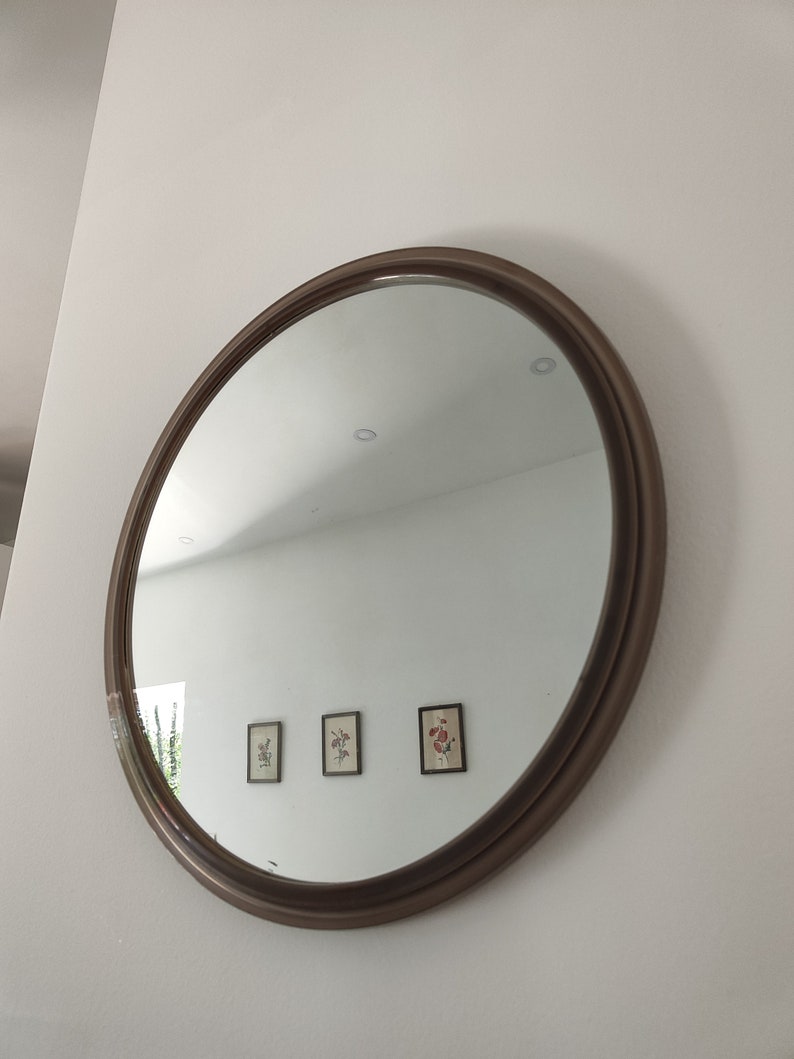 Vintage Smoked Plastic Mirror/mid Century Modern Mirror/retro Mirror ...