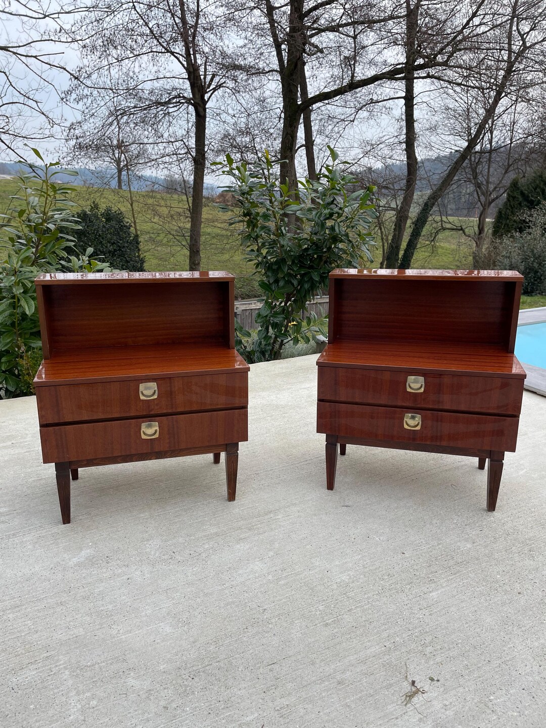 Set of 2 Bedside Tables / Vintage Night Table / 70s / Mid-century/retro ...