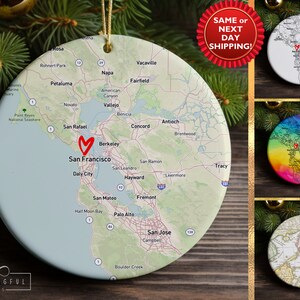 Map Christmas Ornament, Custom Map Ornament, Travel Theme Gift, Travel ...