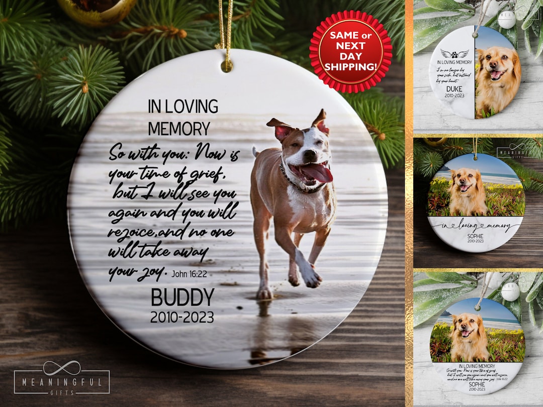 Bible Verse Pet Memorial Ornament, Christian Gifts, Custom Dog Ornament ...