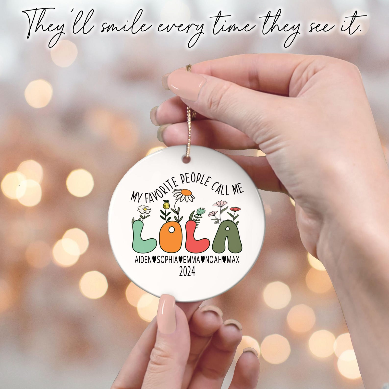 Lola Ornament, Lola Gift, Personalized Lola Christmas Ornament From ...