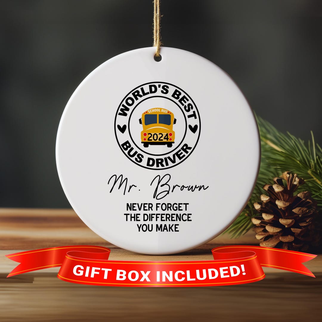 Bus Driver Ornament, Bus Driver Gifts, World's Best Bus Driver ...