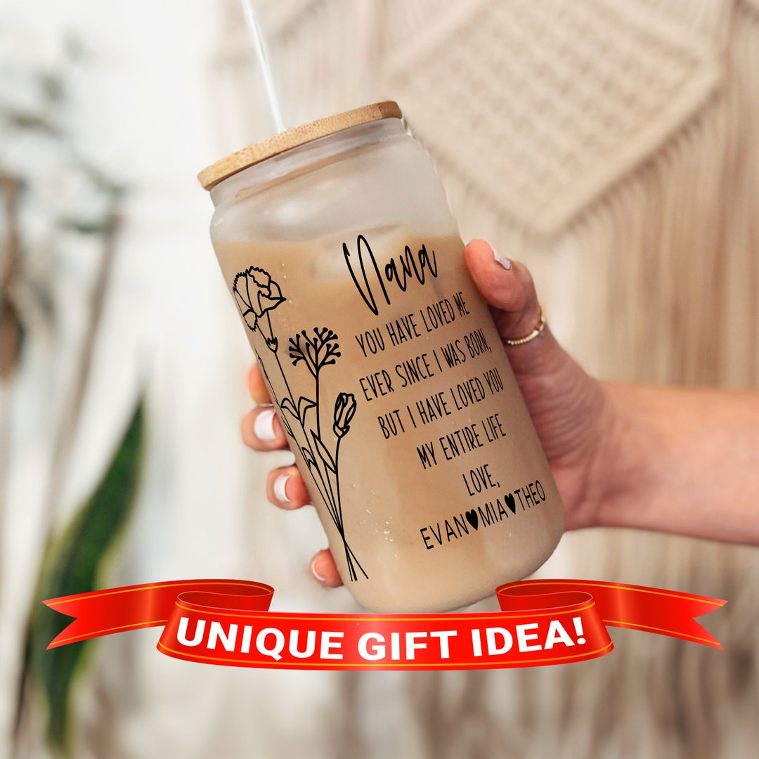 Nana Glass Tumbler, Nana Gift, Grandma Gift, Nana Mug, Nana Tumbler ...
