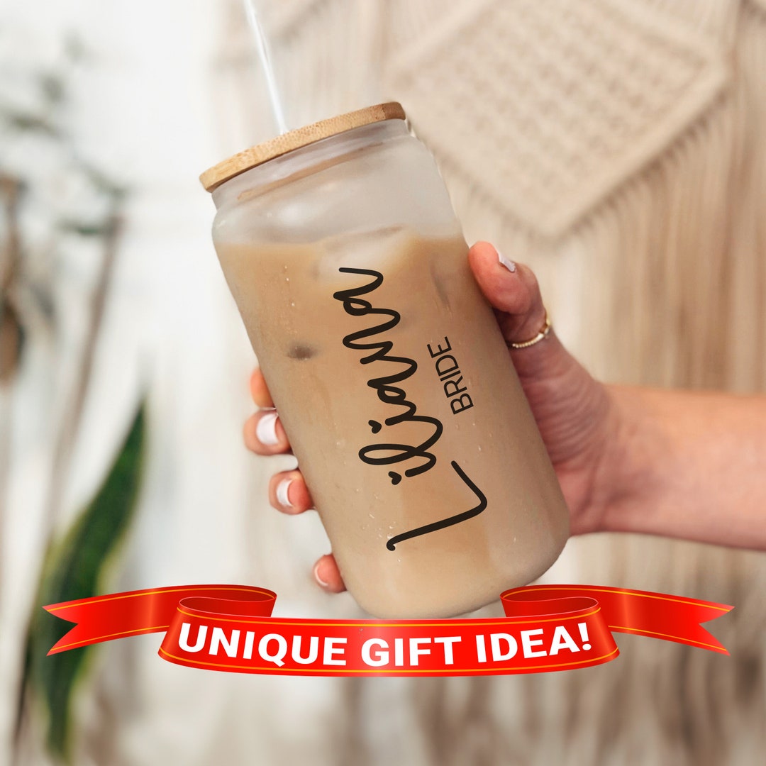 Bride Glass Tumbler, Bride Cup, Bride Tumbler, Bride Iced Coffee Cup ...