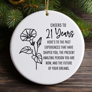 21st Birthday Christmas Ornament, Personalized 21st Birthday Gift for ...