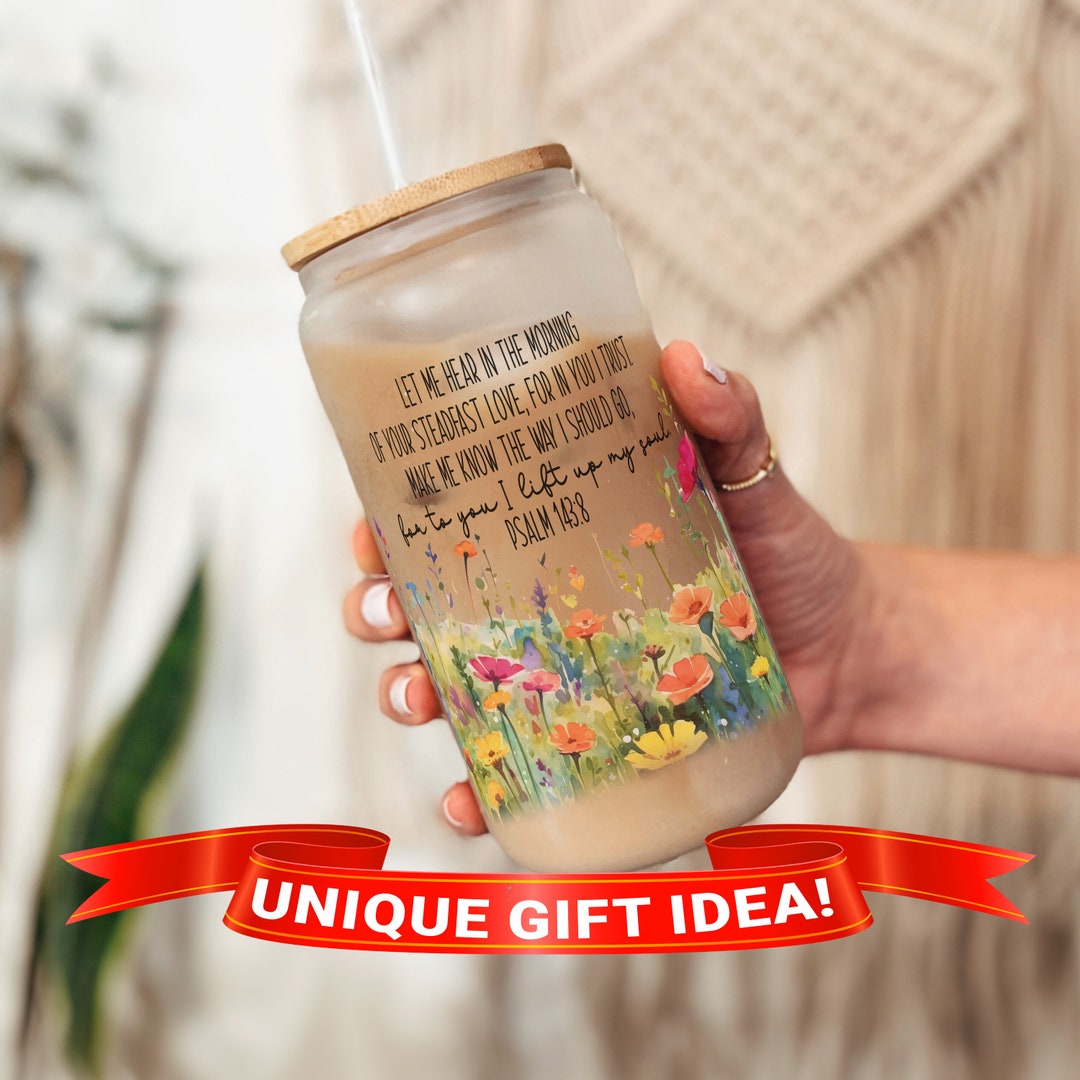 Faith Glass Tumbler, Christian Gifts for Women, Faith Mug, Faith Coffee ...