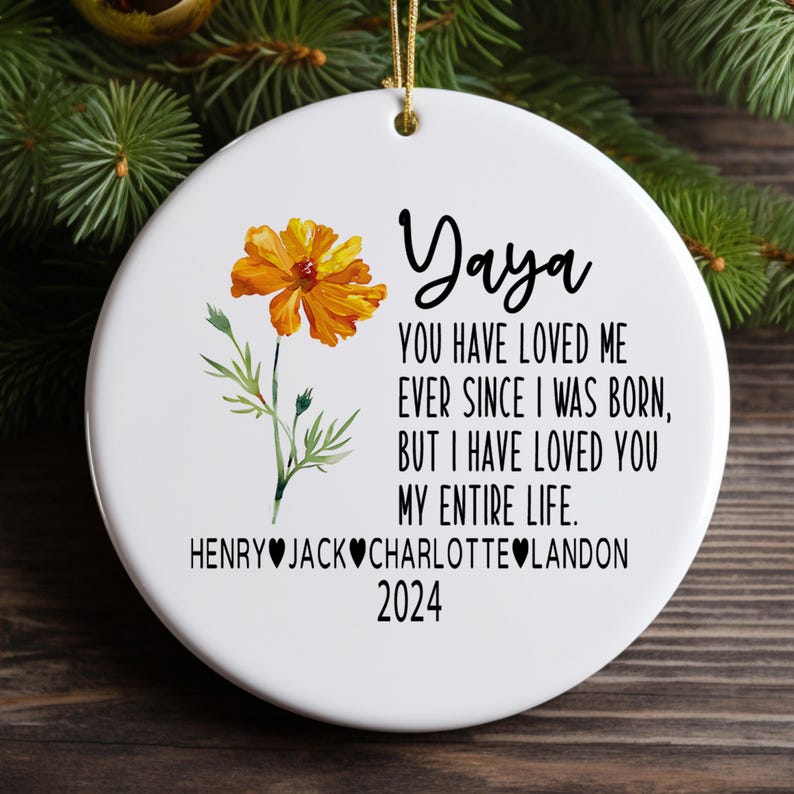 Yaya Ornament, Gift for Yaya From Grandkids, Yaya Gifts, Personalized ...