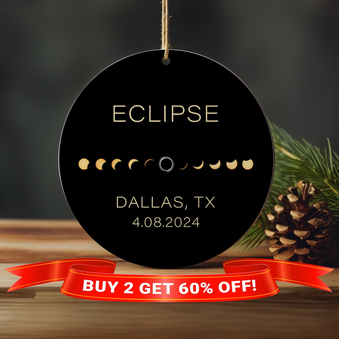 Solar Eclipse Ornament, Eclipse Souvenir, Astronomy Gift, Personalized ...