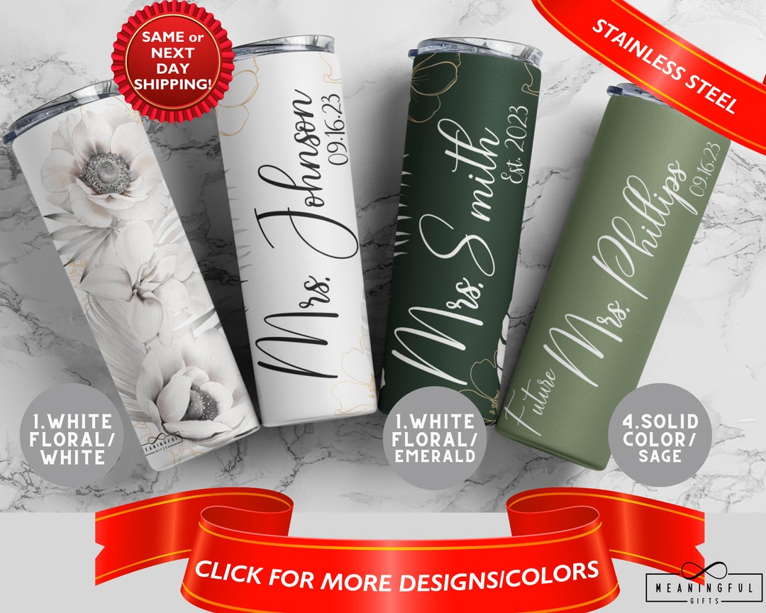 Mrs Tumbler, Mrs Cup, Mrs Coffee Mug, Mrs Travel Mug, Wedding Day Cup ...