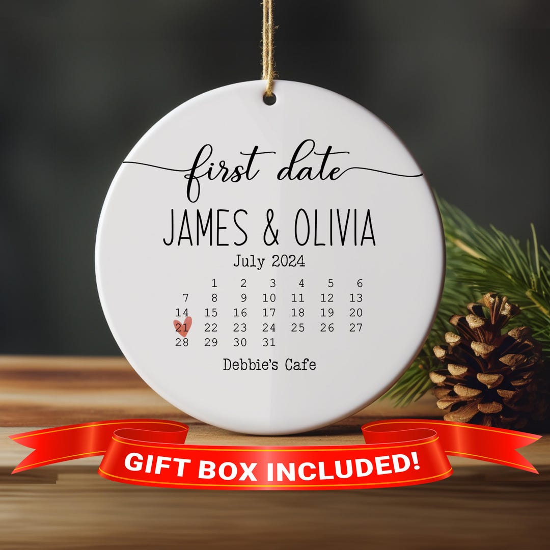 Personalized First Date Ornament: Custom Anniversary Keepsake Gift for ...