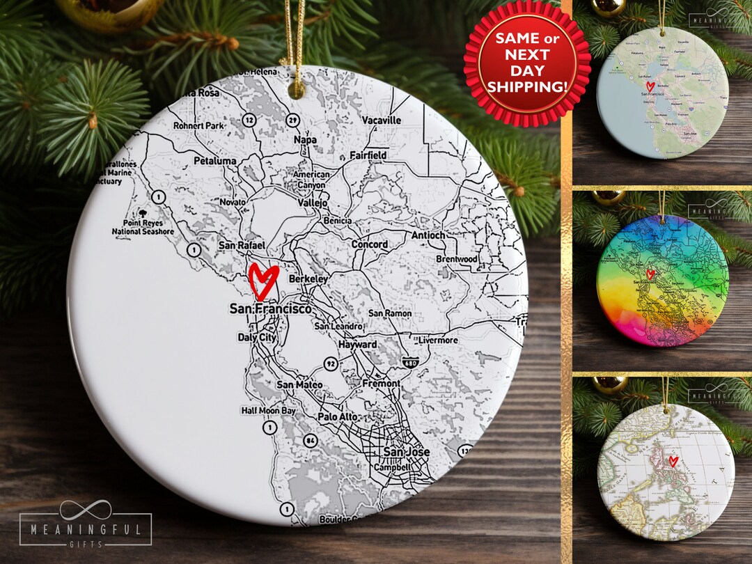 Personalized Map Ornament Custom Map Ornament Travel Theme - Etsy Canada