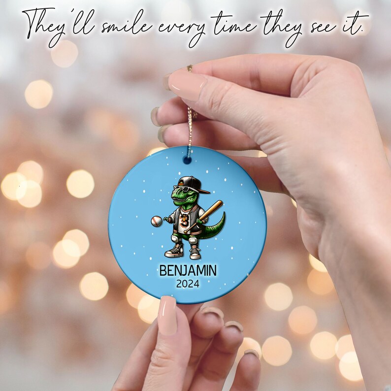 Baseball Ornament, Dinosaur Ornament, Boys Christmas Ornament ...