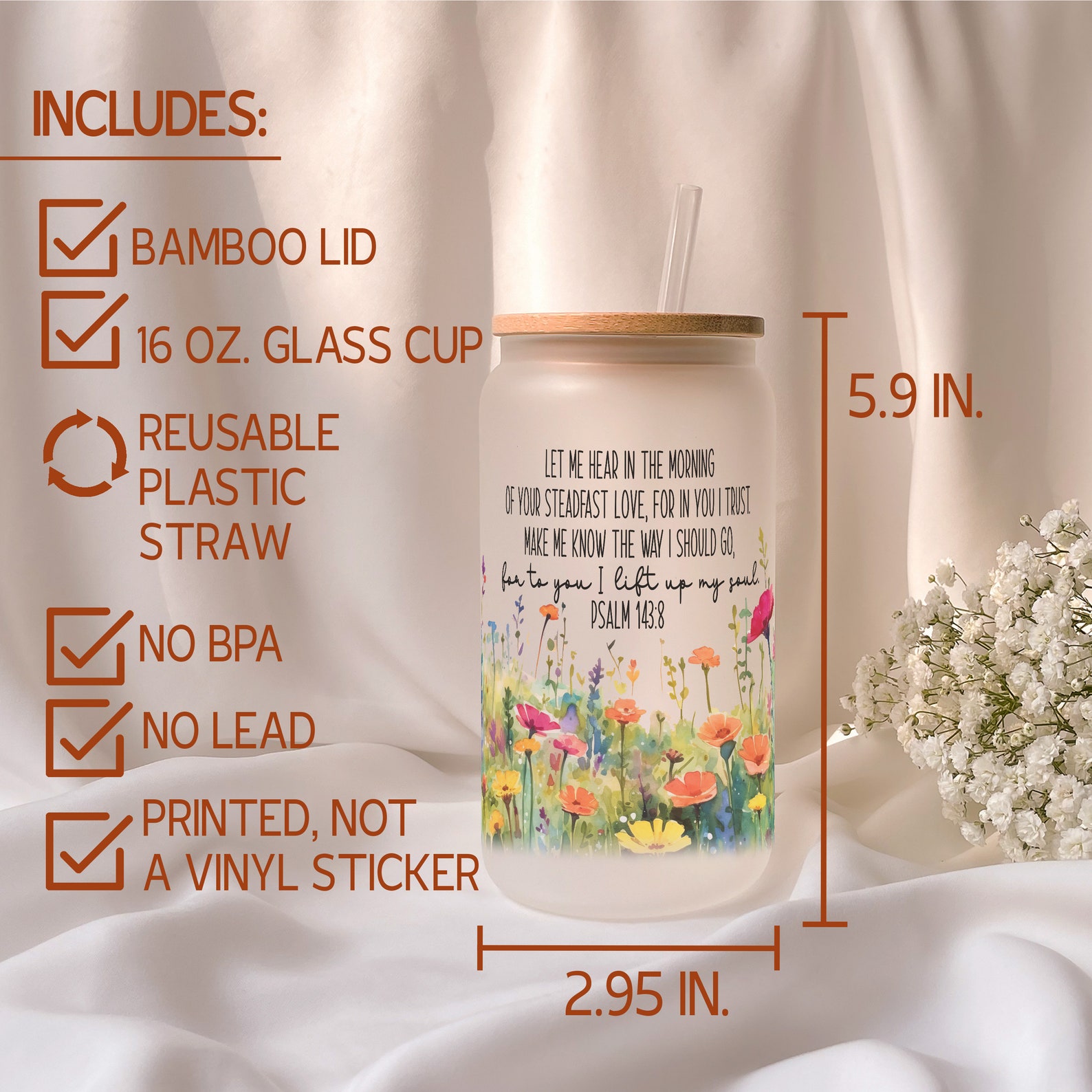 Faith Glass Tumbler, Christian Gifts for Women, Faith Mug, Faith Coffee ...