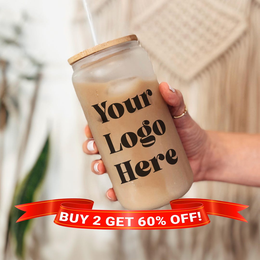 Customized Iced Coffee Cup for Small Business, Personalized Glass ...
