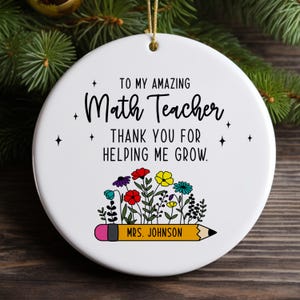 Math Teacher Ornament, Math Teacher Gift, Math Teacher Christmas ...