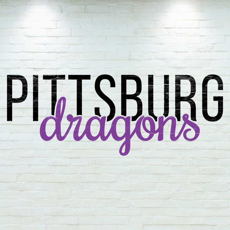 Pittsburg Dragons - Cursive - SVG - Etsy